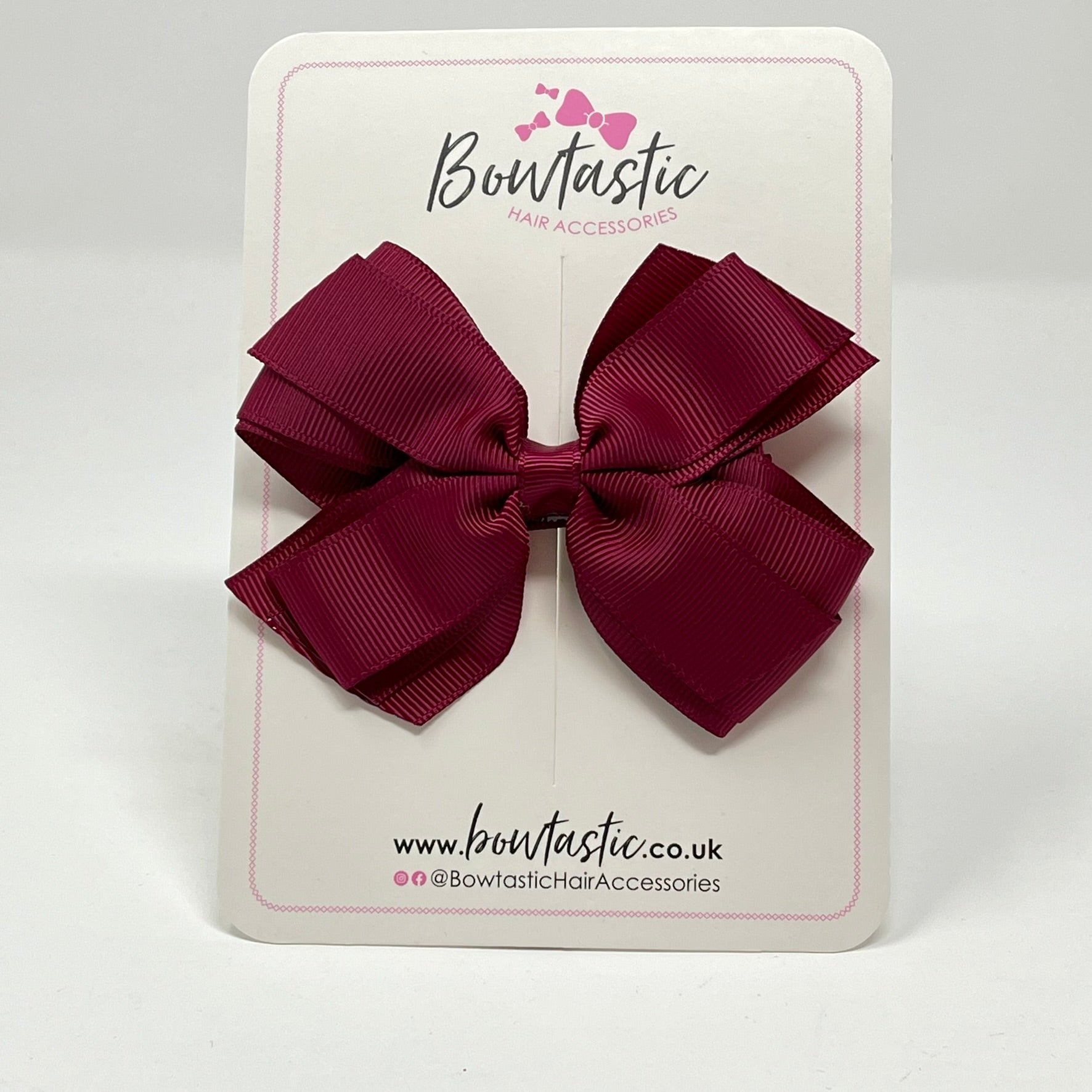 4 Inch 3 Layer Bow - Wine | Bowtastic