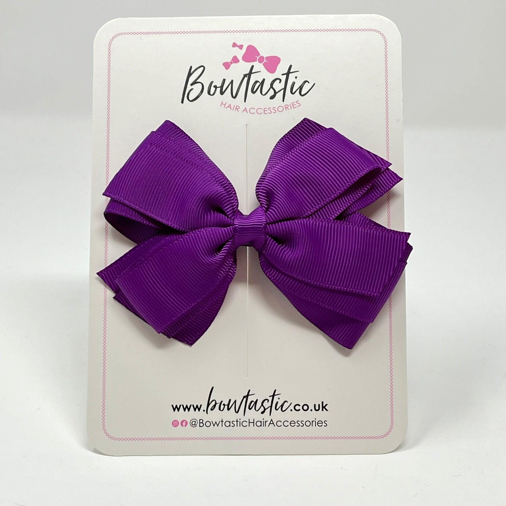 4 Inch 3 Layer Bow - Ultra Violet | Bowtastic