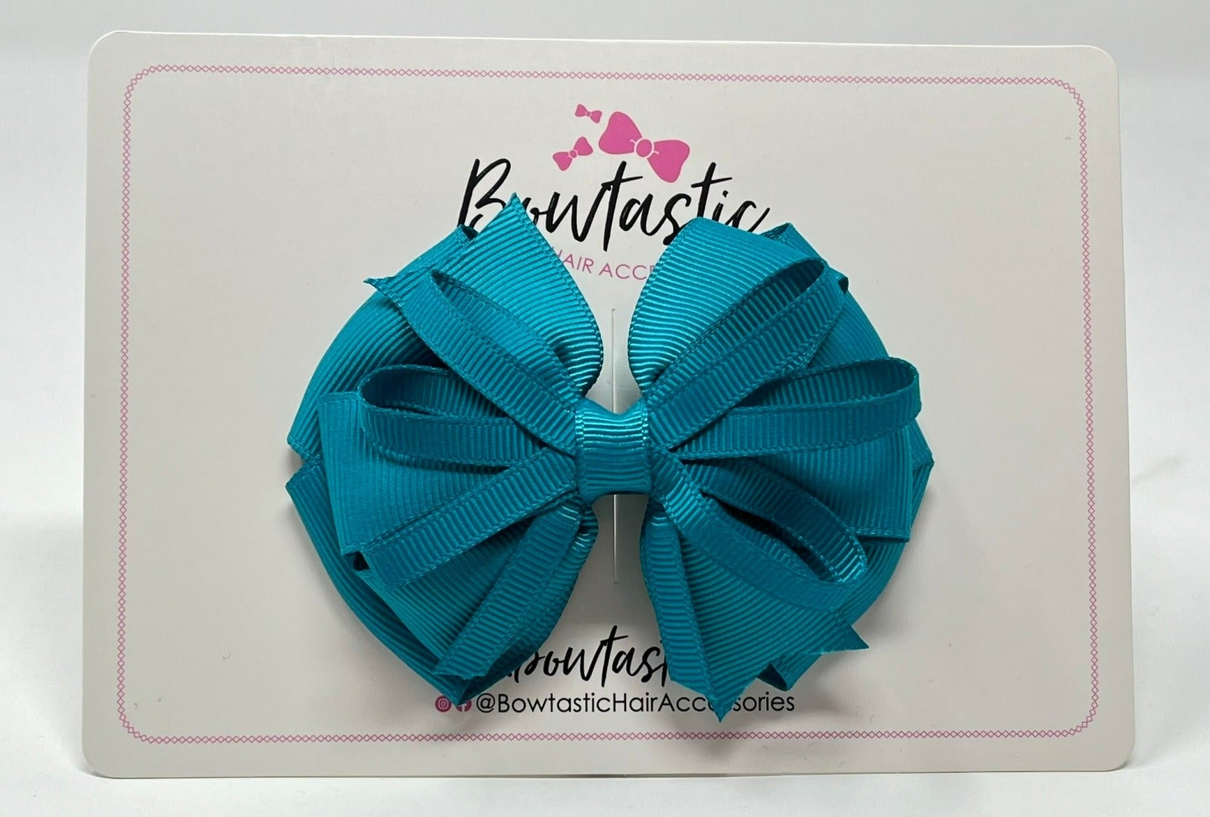 3.5 Inch Flat Loop Bow - Tornado Blue | Bowtastic